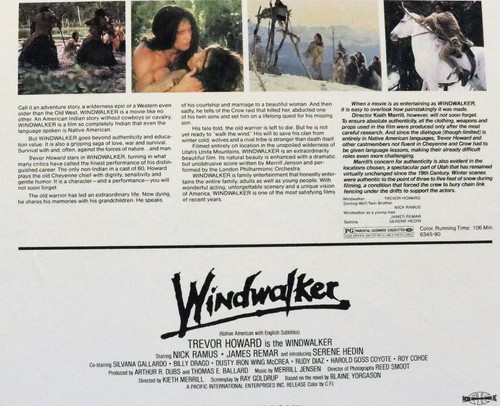 CED Videodisc Windwalker Trevor Howard Nick Ramus James Remar 1980 PG ...