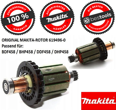 Makita® ORIGINAL Anker Rotor Motor 18V 619496-0 BDF458 BHP458 DDF458 ...