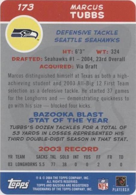 2004 Bazooka Marcus Tubbs #173 for sale | eBay