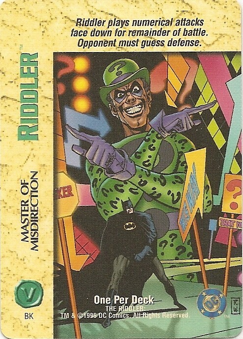 Marvel OVERPOWER Riddler Master of Misdirection - OPD - Very Rare - DC ...