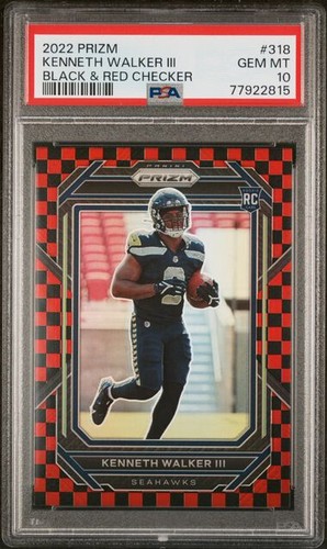 2022 Panini Prizm #318 Kenneth Walker III Black & Red Checker PSA 10 ...