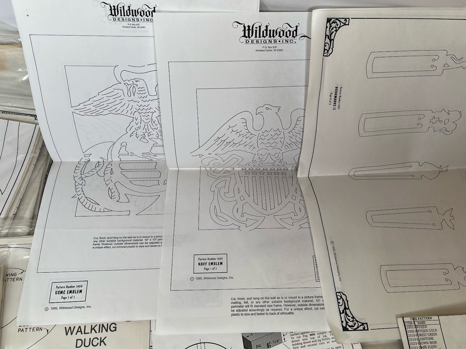 Large Lot of Vintage Wood Craft Patterns - Jigsaw - Winfield, Wildwood ...