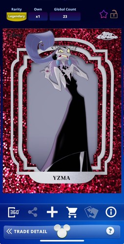 Topps Disney Collect Legendary Chrome Red Sparkle Yzma 35CC LE Digital ...