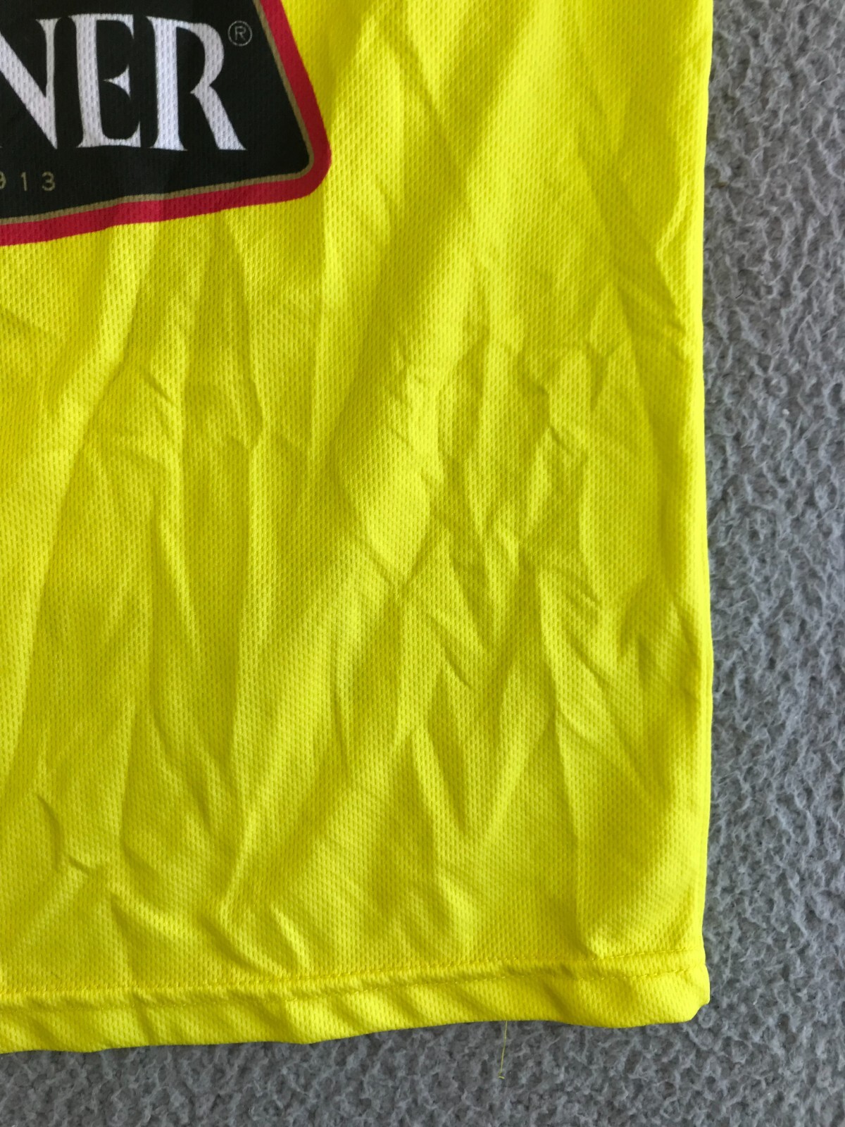Barcelona BSC Pilsener Jersey Adult Yellow Soccer Short Sleeve V-Neck ...