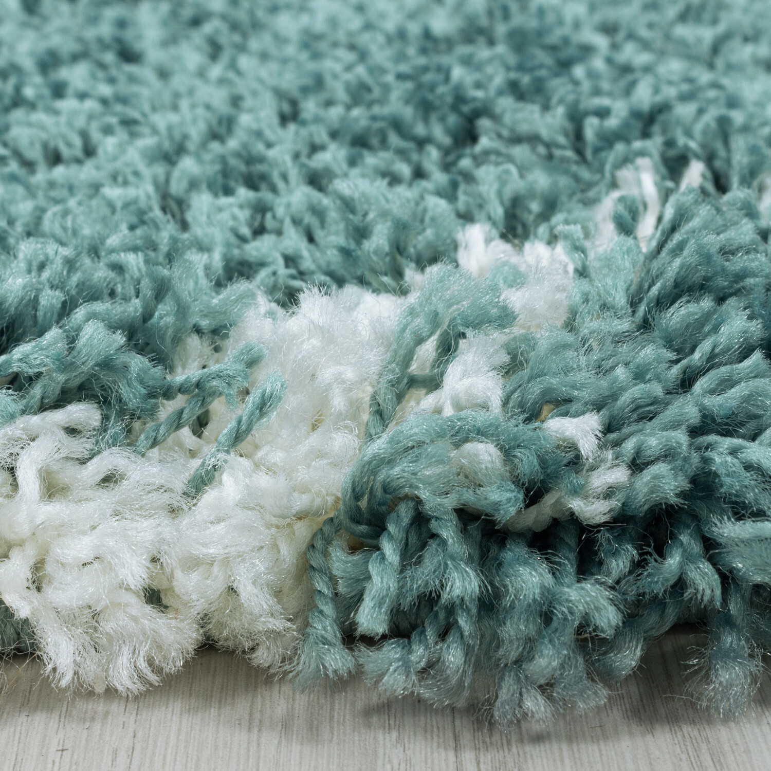 Teal Fluffy Rug Extra Large Small Thick Carpet Geometric Bedroom Shaggy ...