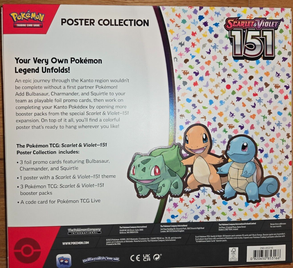 Pokemon TCG Scarlet & Violet 151 Poster Collection BRAND NEW SEALED ...