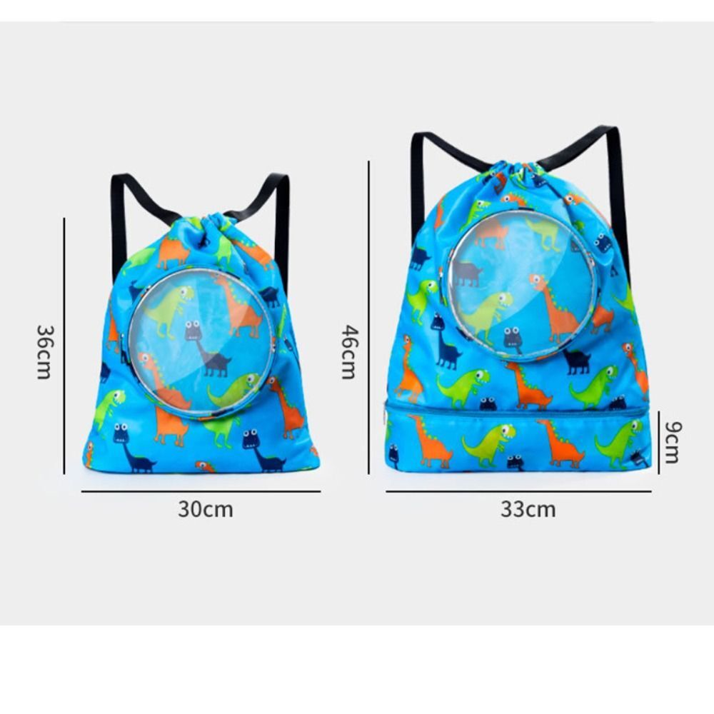 Cartoon Print Sports Storage Bag Oxford Children Swim Backpack Beach ...