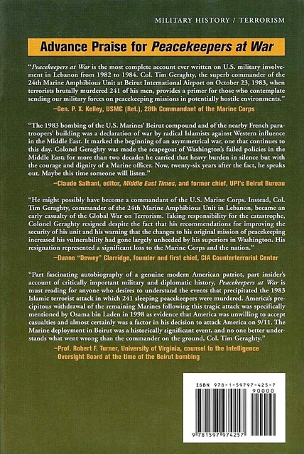 Peacekeepers at War : Beirut 1983 - The Marine Commander Tells His ...