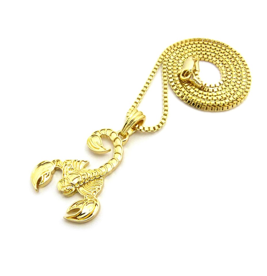 NEW SCORPION PENDANT & BOX/ROPE CHAIN HIP HOP NECKLACE - XGP25G | eBay