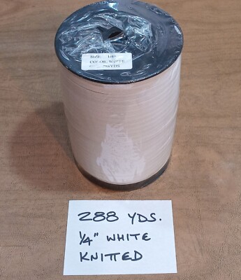 288 Yards 1 New Spool,Roll,1/4" White Knitted Elastic For Crafts DIY ...