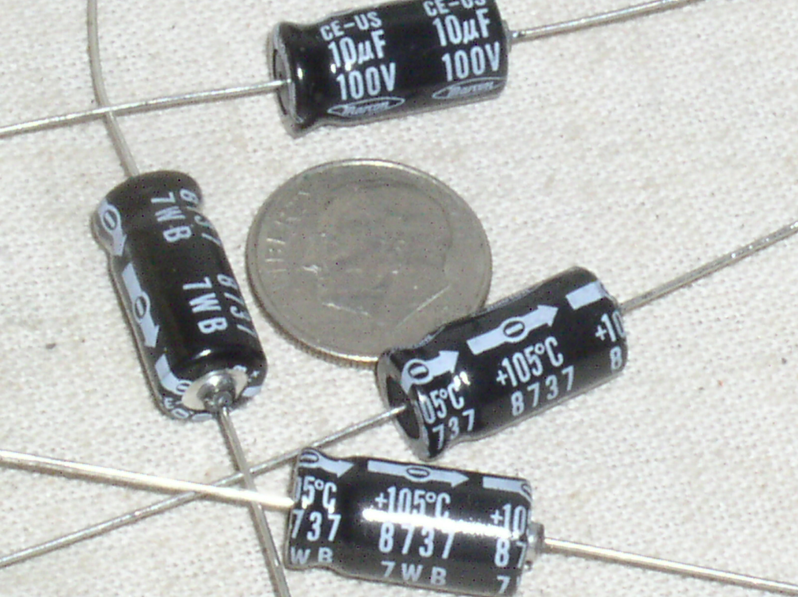 4 NEW MARCON CEUST2A100 10UF 100V MFD 100 VOLT AXIAL ELECTROLYTIC ...