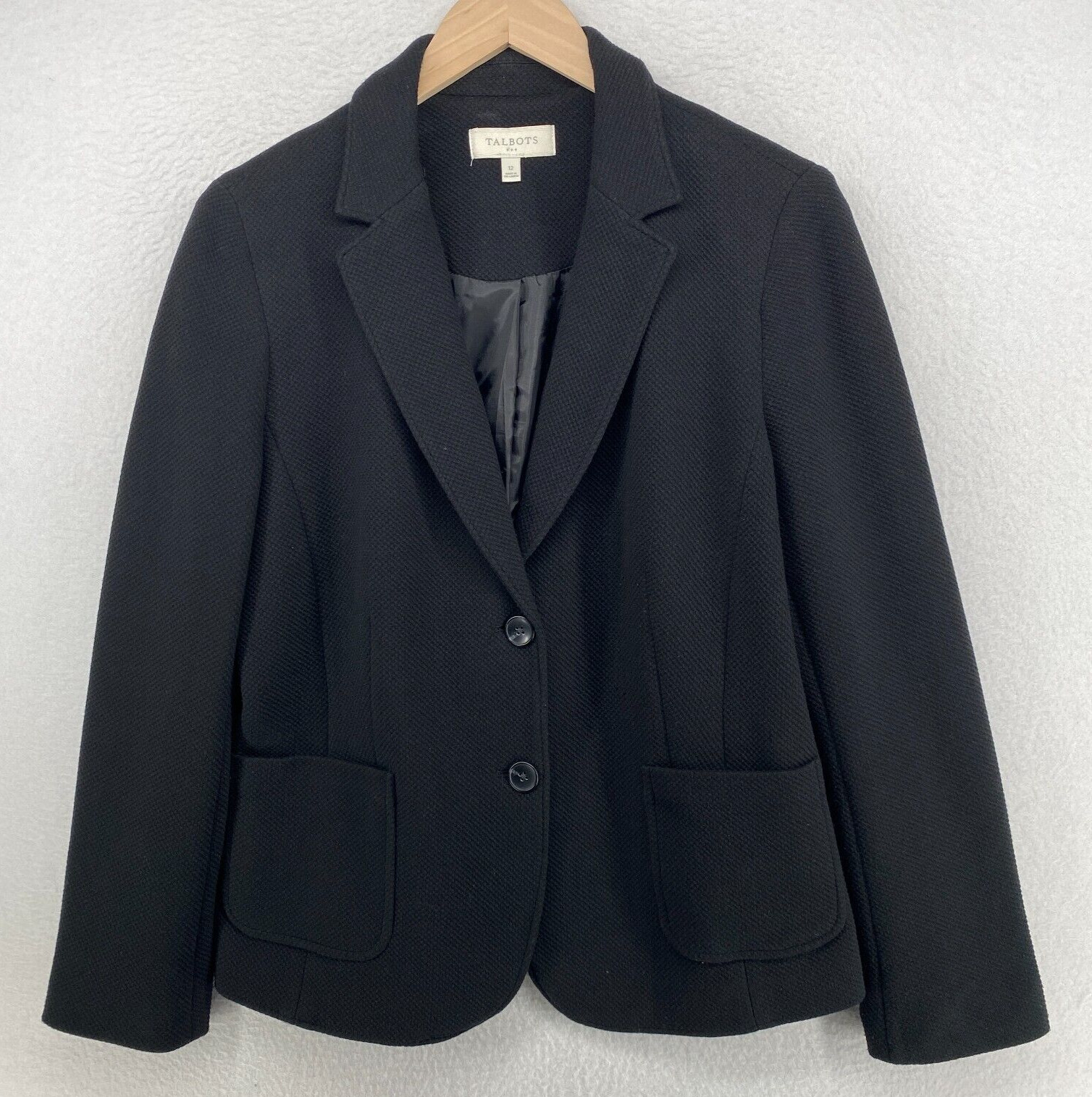 TALBOTS Blazer 12 Textured Notch Collar Single Breast… - Gem