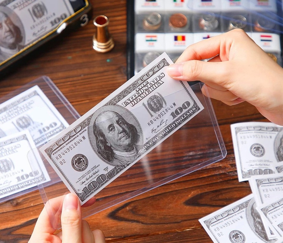 10 Rigid PVC Money Protector Sleeves. Bill Currency Note Holders | eBay
