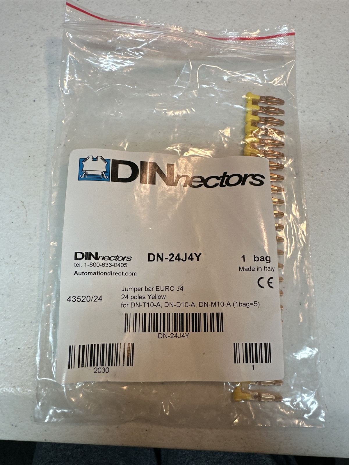 DN-24J4Y DINnector terminal block jumpers - 24 Pole ea. (1) | eBay