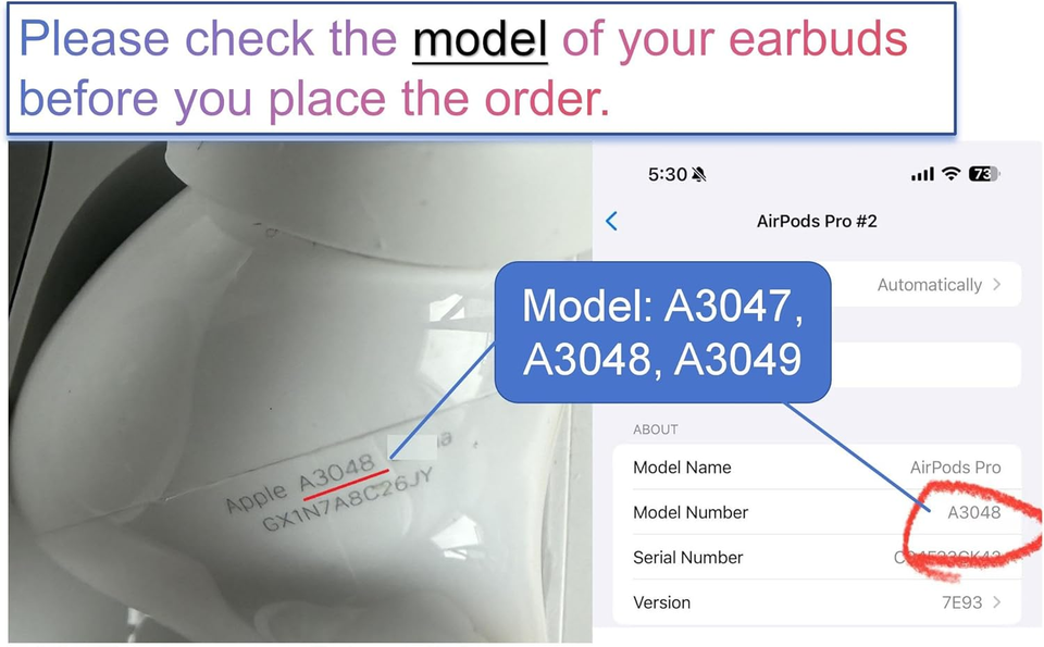 For Apple AirPods Pro 2nd Gen USB-C Replacement Left Side A3048 Model ...