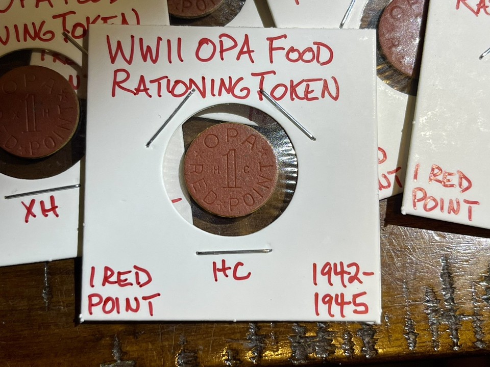🇺🇸 1 Randomly Selected WWII World War 2 OPA Red Point Rationing Token ...