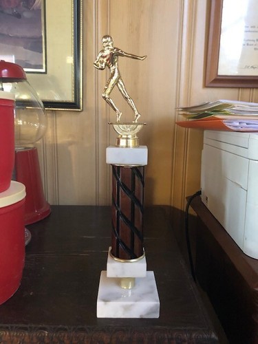 VERY VINTAGE FOOTBALL (FANTASY) TROPHY ON MARBLE BASE | eBay