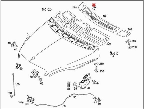 Genuine Clip MERCEDES Cls Vaneo 414 C218 CL203 S202 S203 V222 W169 ...
