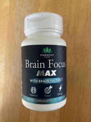 Harmony of Life Brain Focus Max 30 Caps Memory Focus Energy Supplement ...
