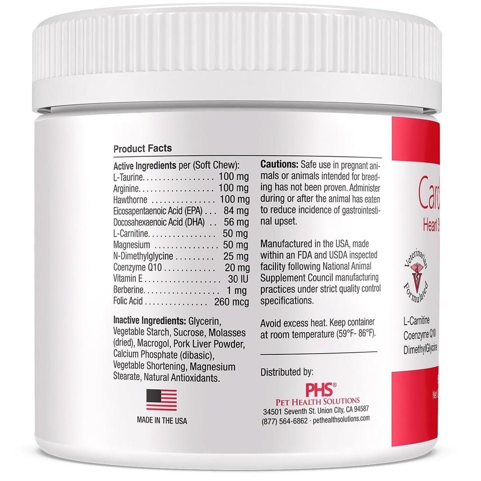 Cardio MAX Heart Support Supplement for Dogs - L-Taurine, L-Carnitine ...