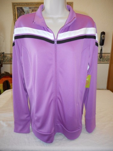 Women's Made For Life Full Zip Jacket Purple Black White Sz LARGE New ...