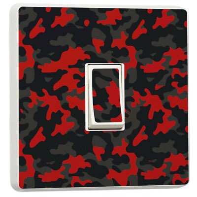 Red Camouflage Single Light Switch Vinyl Sticker | eBay