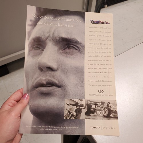 Vintage 1998 Toyota Racing Motorsports Automotive Print Ad Page Promo ...