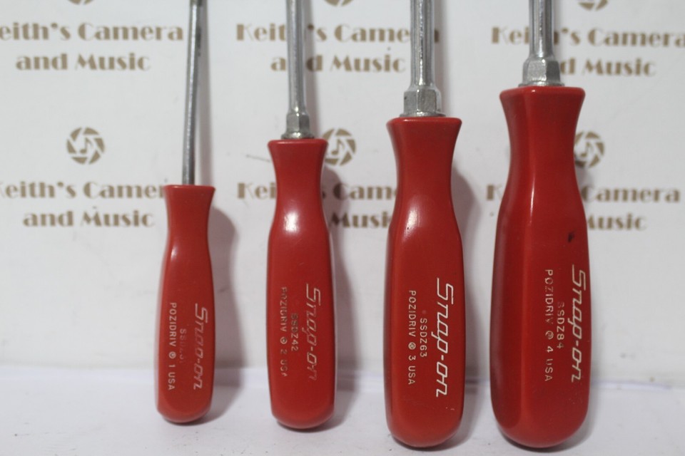 SNAP-ON 4 PC SSDZ RED HANDLE PHILLIPS POZIDRIV POZI DRIV SCREWDRIVER ...