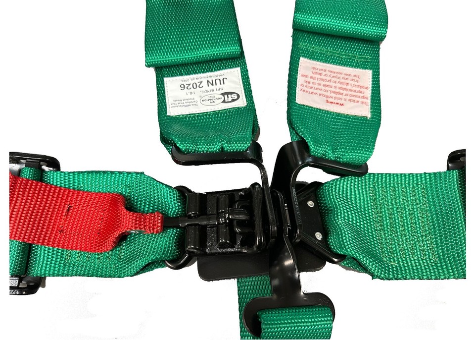 SFI Date 2026 Green 5 Point 3" Wide Safety Race Harness Seat Belt Kit ...