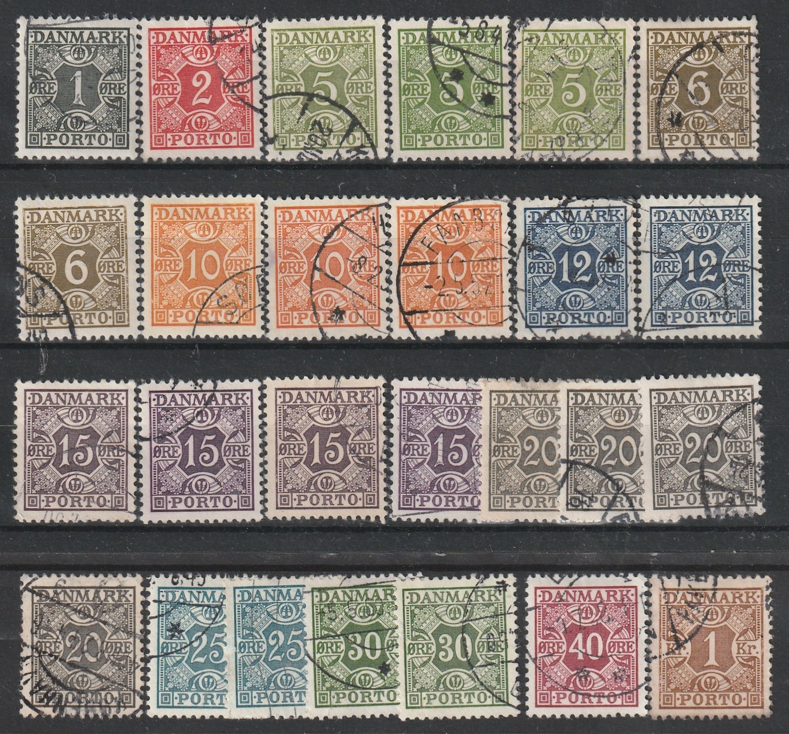 45) DENMARK PORTO 1930 / 1955 - POSTAGE DUE USED - ALL PERFECT | eBay