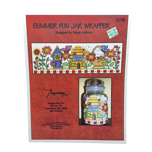 Imaginating Cross Stitch Summer Fun Jar Wrapper Pattern Diane Arthurs ...