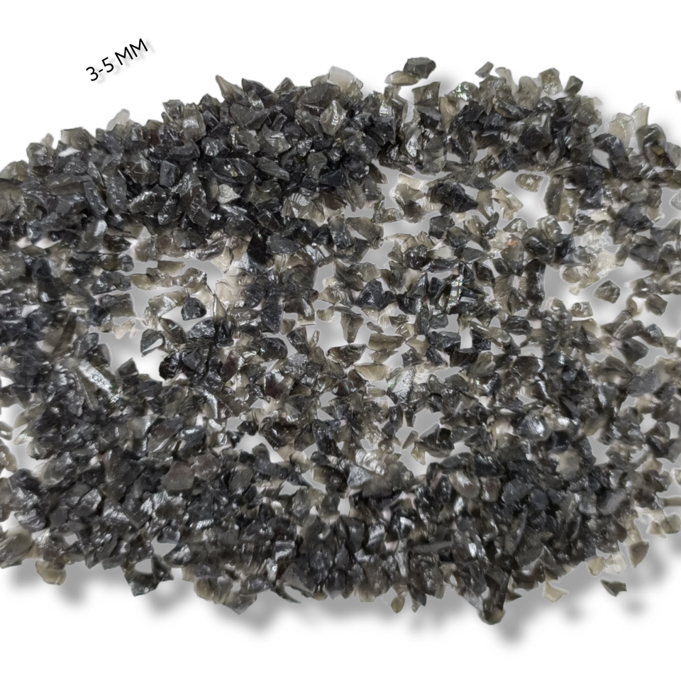 Black Obsidian Gemstone Coarse All Size Stone Healing Powder Woodwork ...