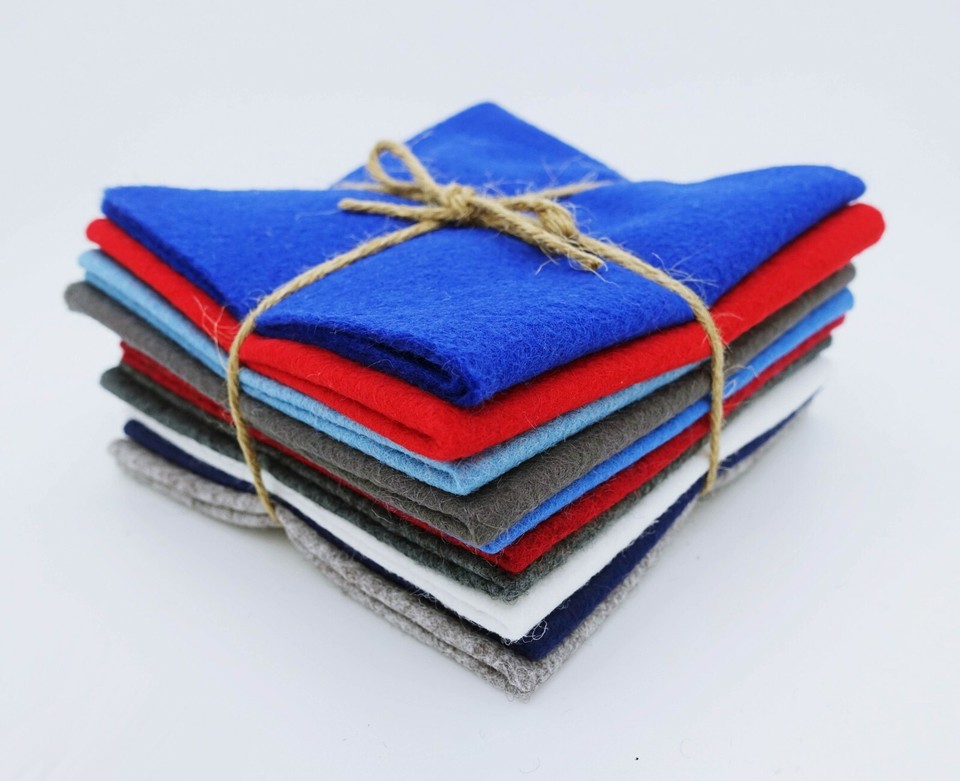 Felt Pack Wool Blend Craft Fabric Squares 9" / 22cm EN71 Standard ...