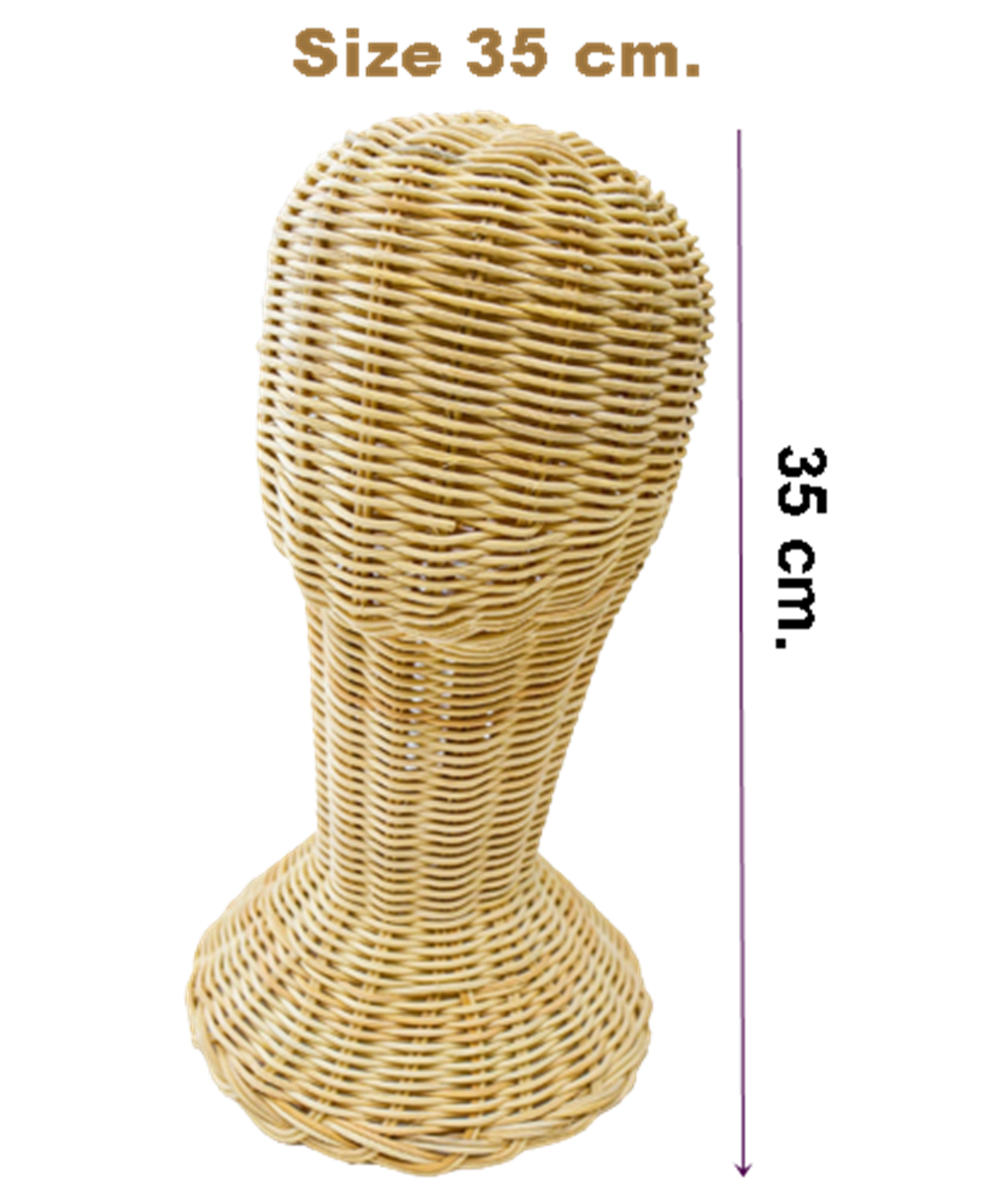 Mannequin Wicker Rattan Handcraft Head Wig Hat Stand Shop Display ...