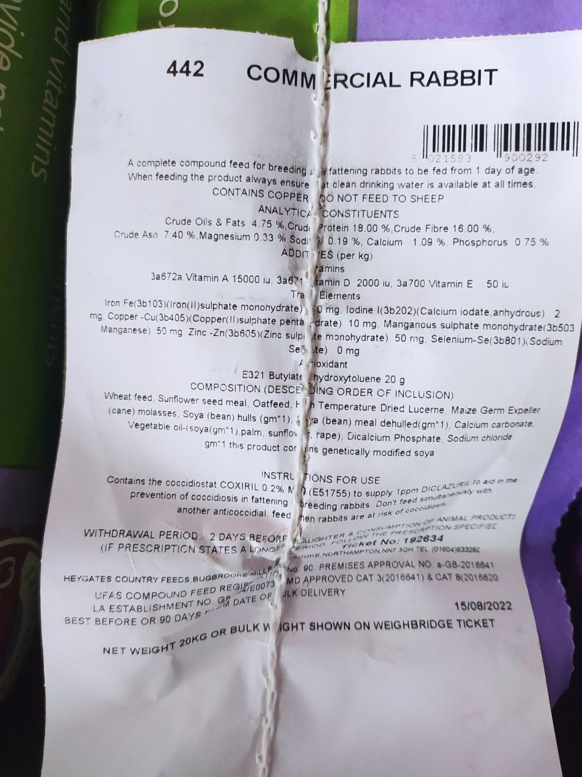 Heygates Commercial Rabbit Pellets with Coxiril Coccidiostat 20kg ...