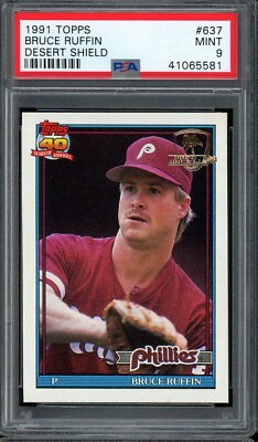 1991 Topps Desert Shield Baseball #637 Bruce Ruffin PSA 9 | eBay
