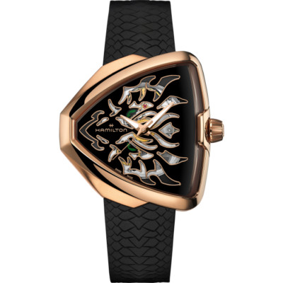 Hamilton Ventura Elvis80 Skeleton Auto ST Steel Black Dial Men's Watch ...