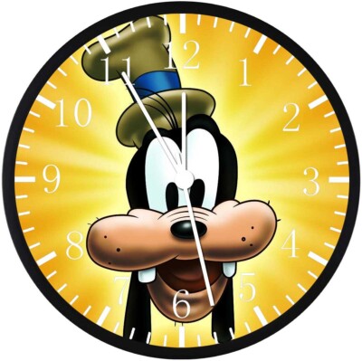 Goofy Black Frame Wall Clock Large 12" Glass Face Non-Ticking E135 NEW ...