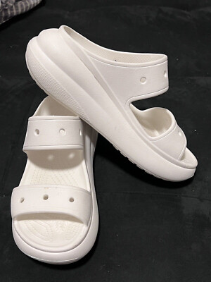 Crocs Classic Crush Sandals Men's 13 White Crocs 207670-100 | eBay