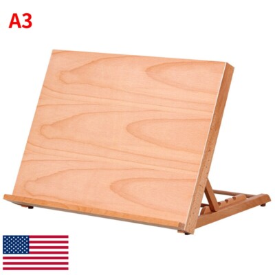 US A3 Adjustable Wooden Tabletop Desk Art Craft Easel Drawing Board ...