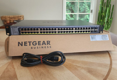 NETGEAR 48 port PoE ‎GS752TP-100NAS 48 Port Rack Mountable Ethernet ...