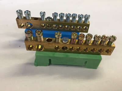 Din Rail 9 Way Terminal Block Mains 230-400v Busbar Earth Neutral Solar ...