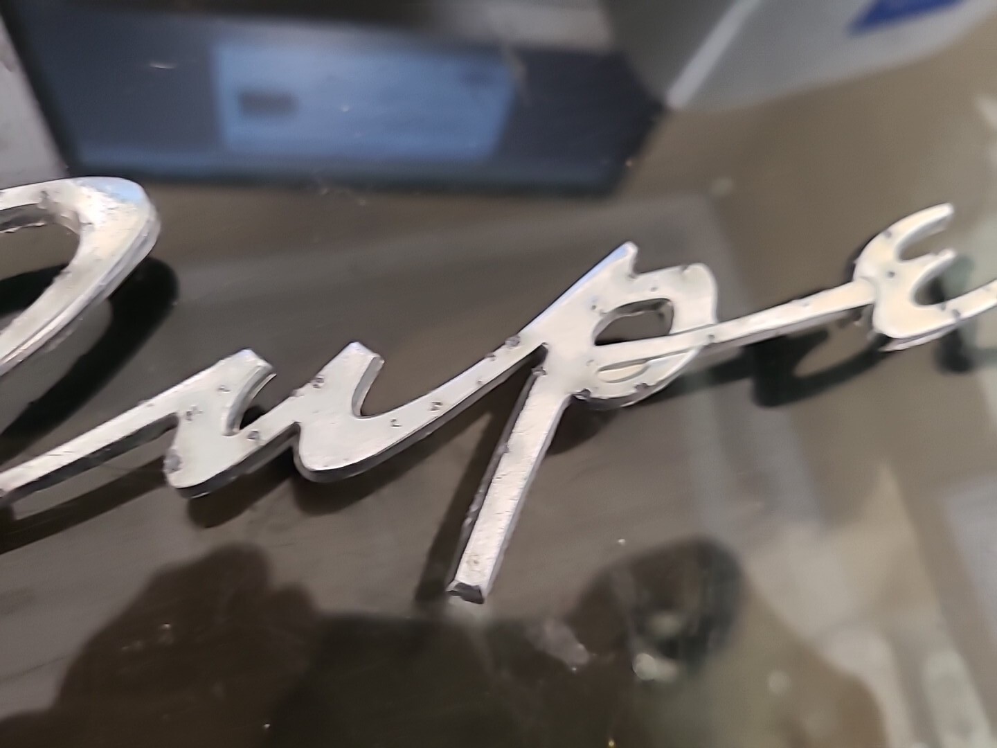 VINTAGE 1950'S PONTIAC SUPER CHIEF 17 1/2" EMBLEM SCRIPT OEM GM BIN ...
