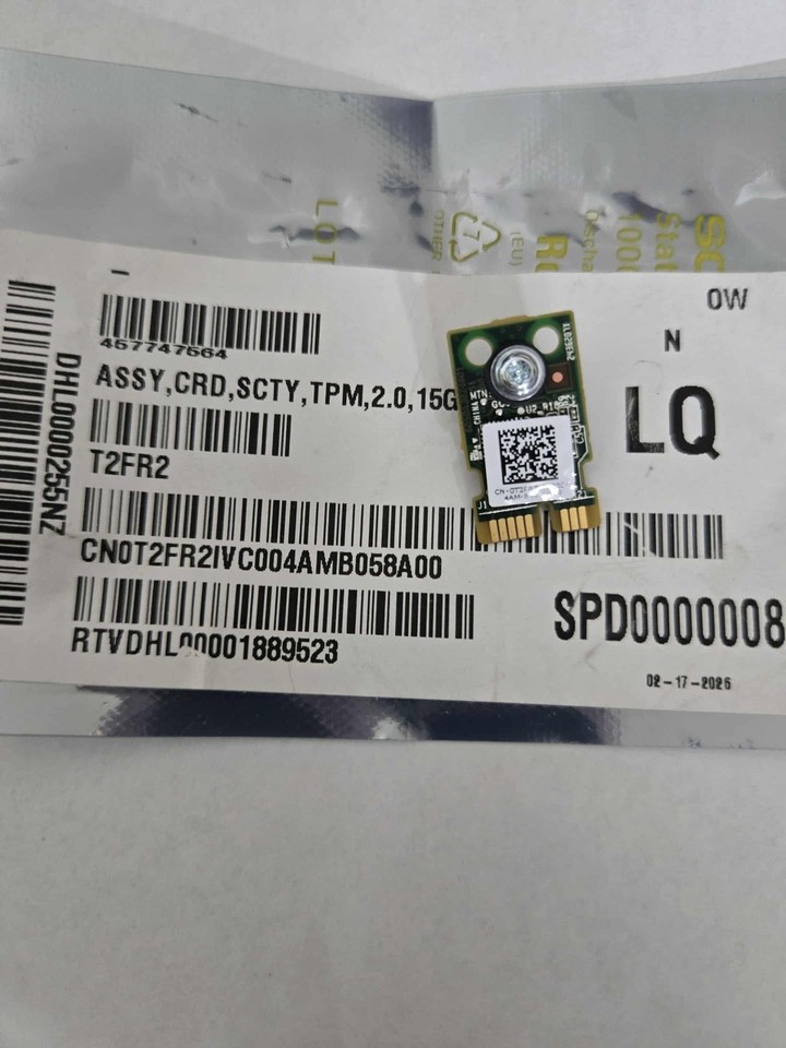 DELL PLATFORM MODULE TPM 2.0 R640 R740 R440 R540 01MW70 0CMD3M 0FMYG3 P ...