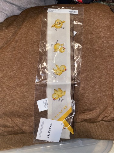 Signature Coach Chick Print Silk Skinny Scarf RARE Easter Chicken | eBay