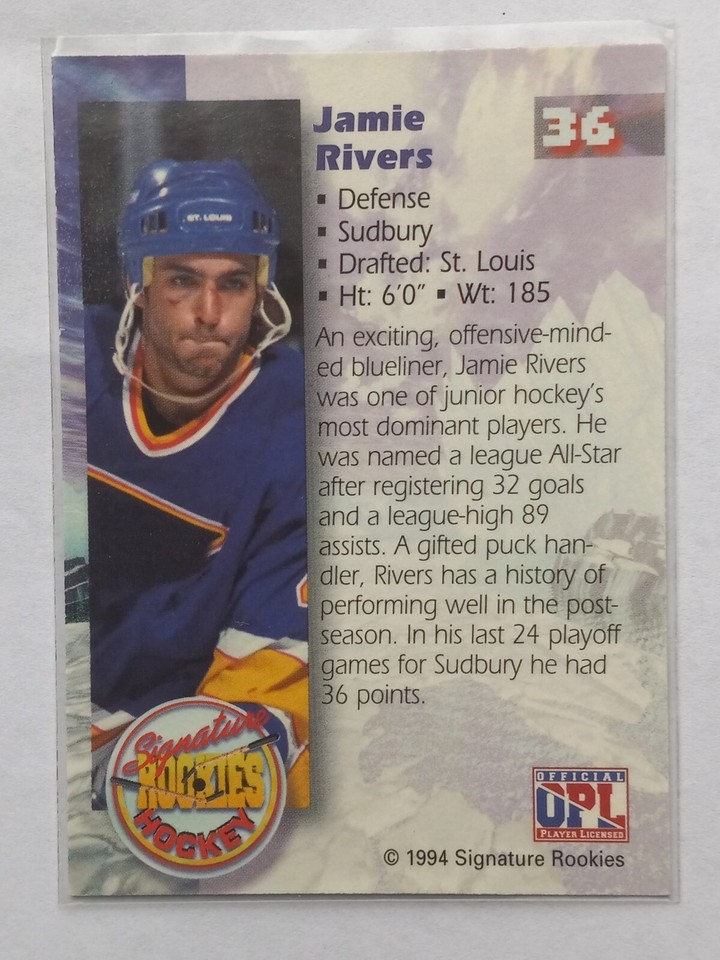 1994 Signature Rookies, Sudbury Wolves - JAMIE RIVERS - Autographed | eBay