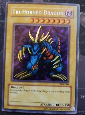 Tri-Horned Dragon LOB-000 Secret Rare Unlimited Edition Yugioh NM | eBay