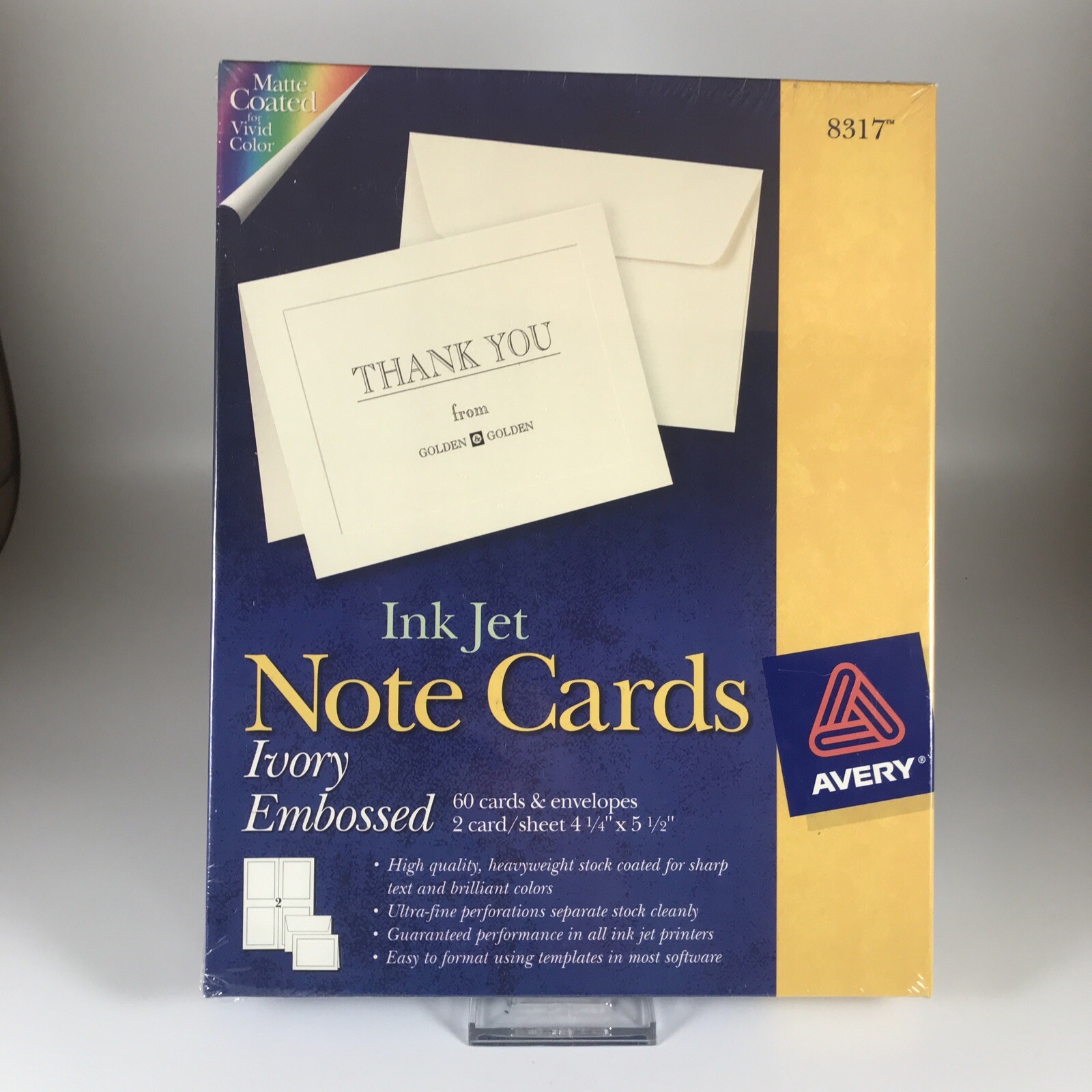 Avery 8317 Embossed Ivory Note Cards - 60 Cards + 60 Envelopes 4 1/4" x ...