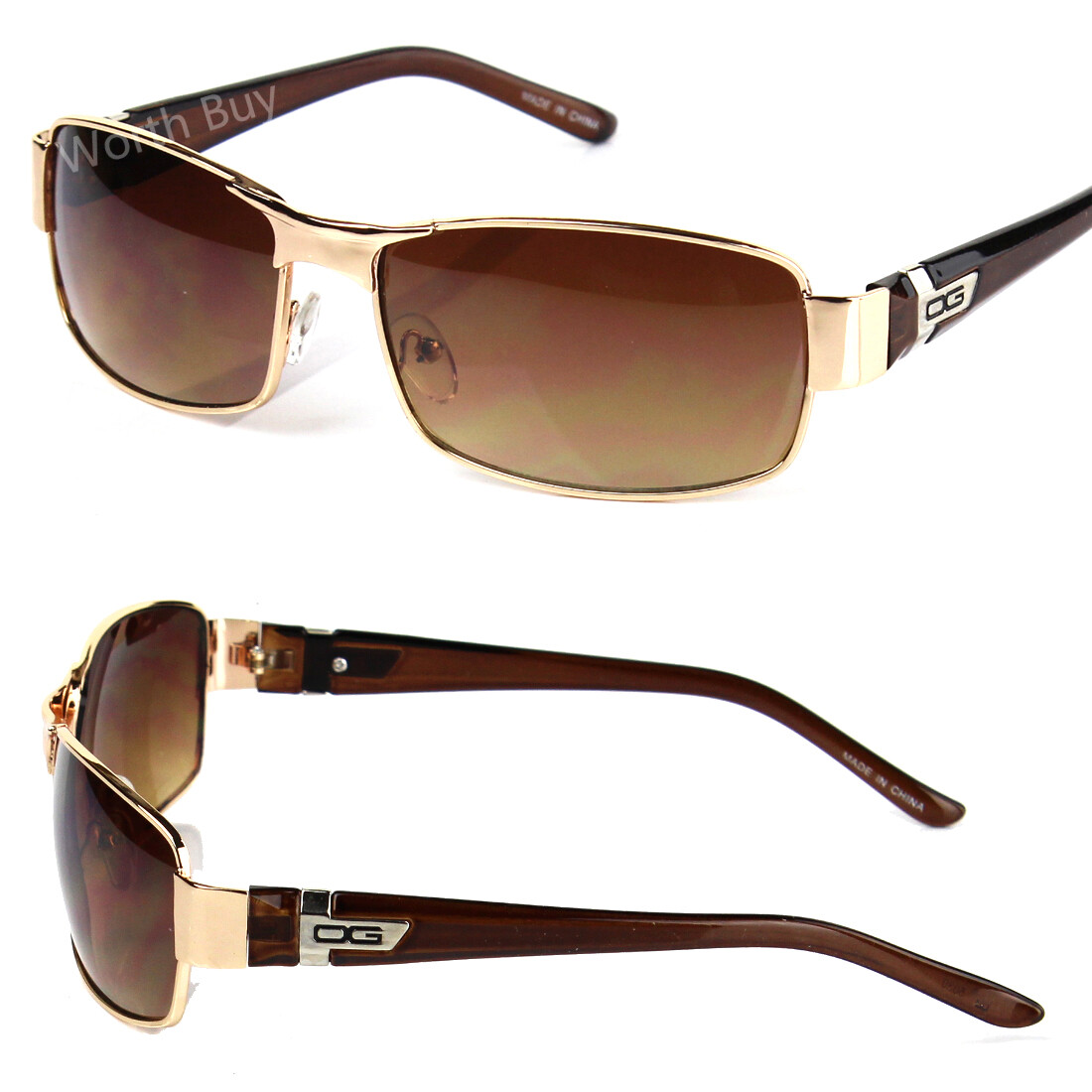 Mens Wrap Around Sunglasses Fashion Designer Rectangular Shades Outdoor ...