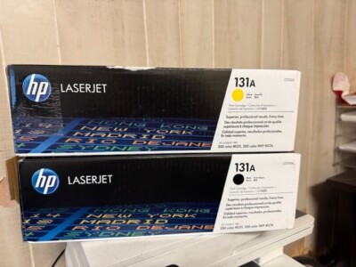 HP CF210A Black CF212A Yellow Toner Cartridge Genuine OEM 131A Open Bx ...